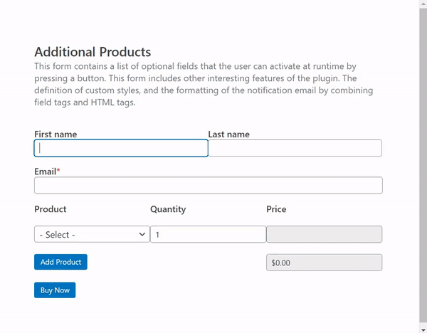CFF - Form with optional fields